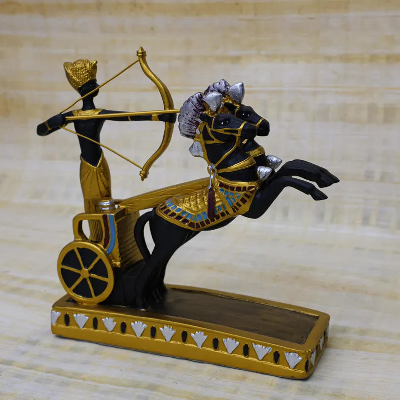Authentic Egyptian Pharaoh Ramses II Statue - War Chariot Sculpture ...