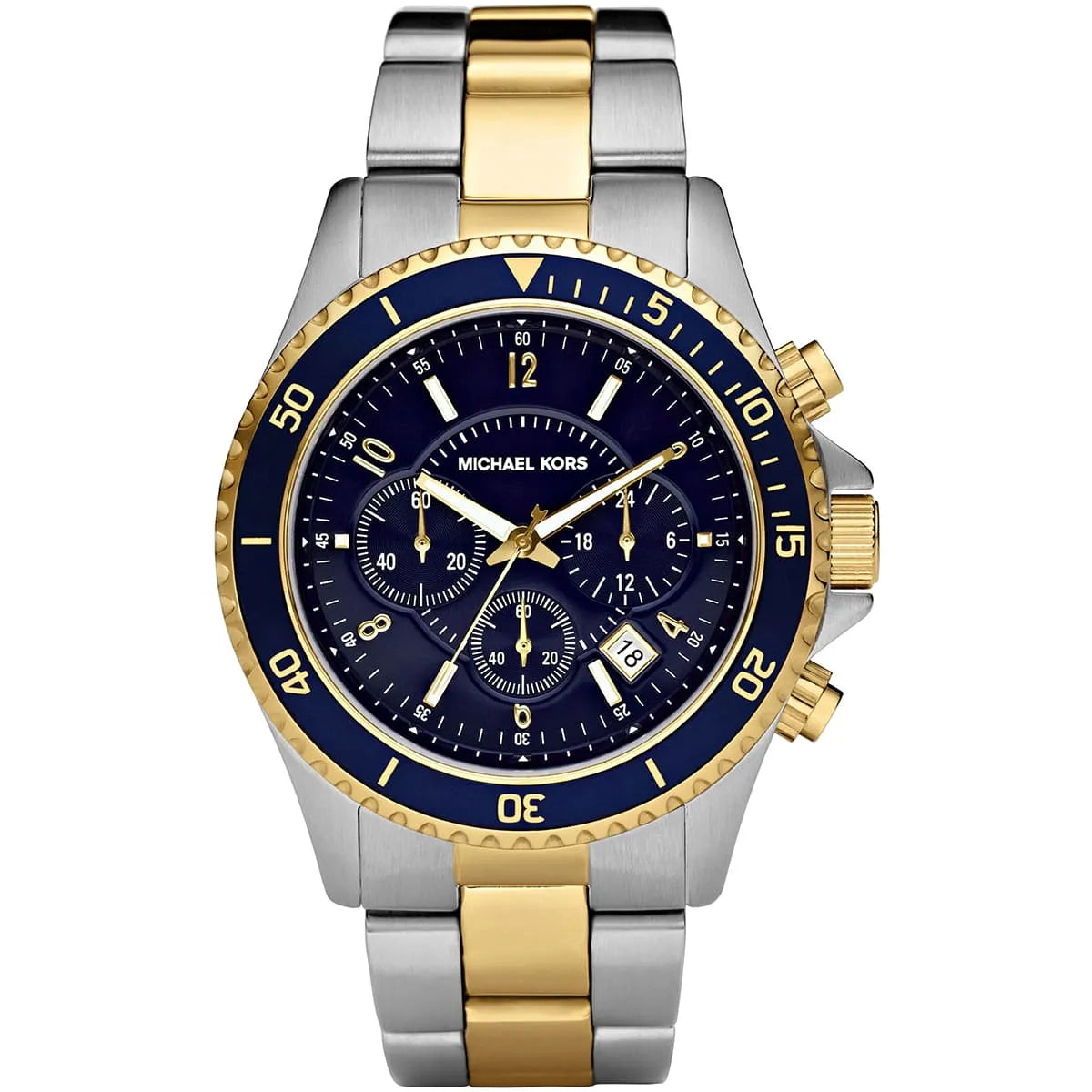 Men's Two-Tone Michael Kors Watch MK8175 | Blue Everest Chronograph ...