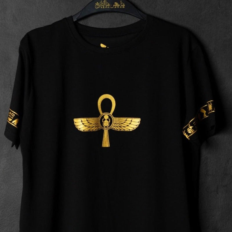 Black Ancient Egypt T-Shirt, Ankh, Hieroglyphics Kemet Symbols – Wanna ...